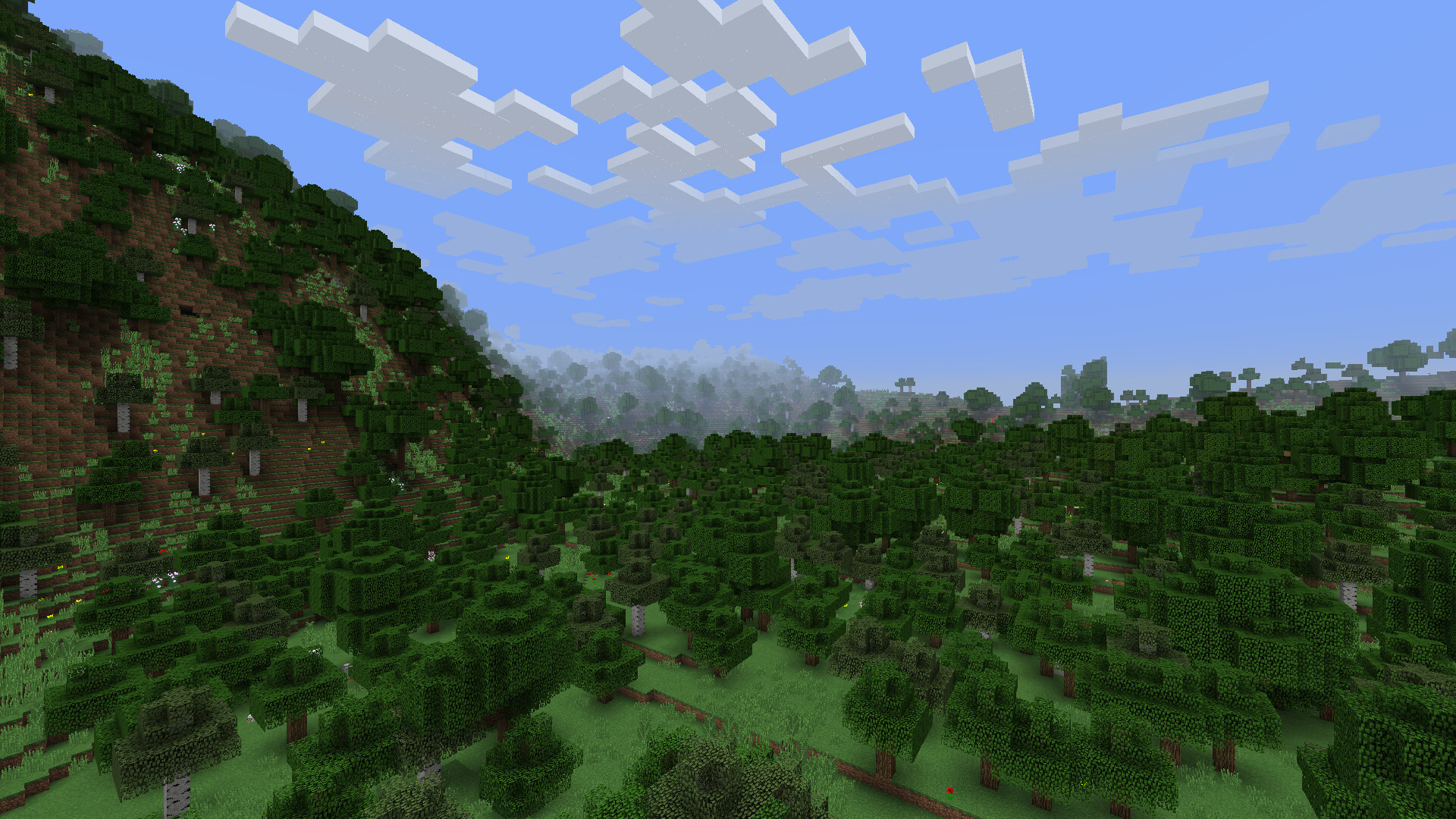 Very Large Mountainside with trees Minecraft Map