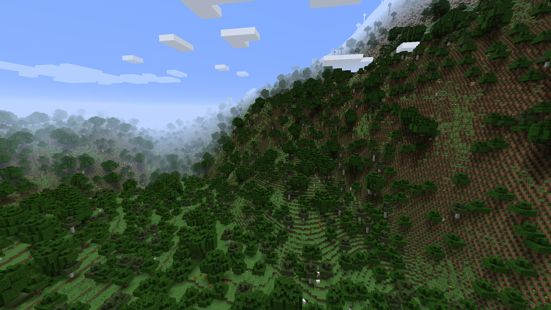 Very Large Mountainside with trees Minecraft Map