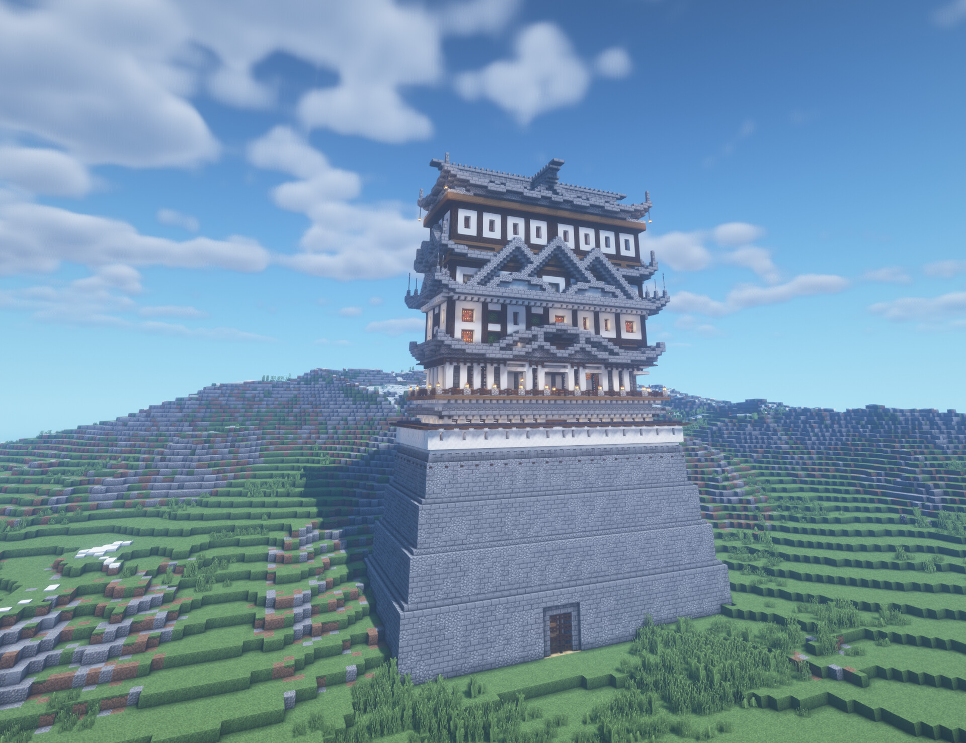 Medieval Japanese-themed Buildings Minecraft Map