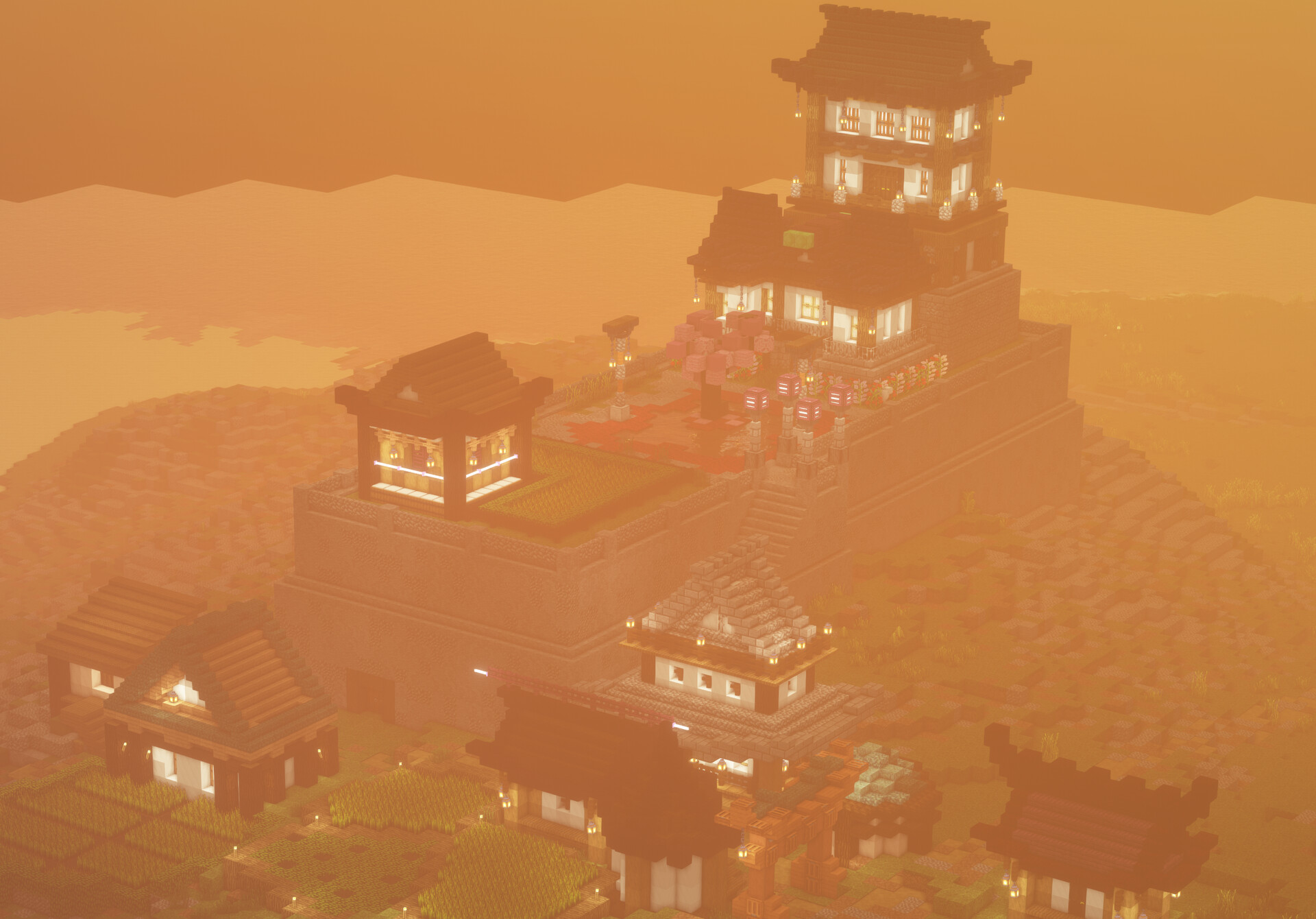 Medieval Japanese-themed Buildings Minecraft Map