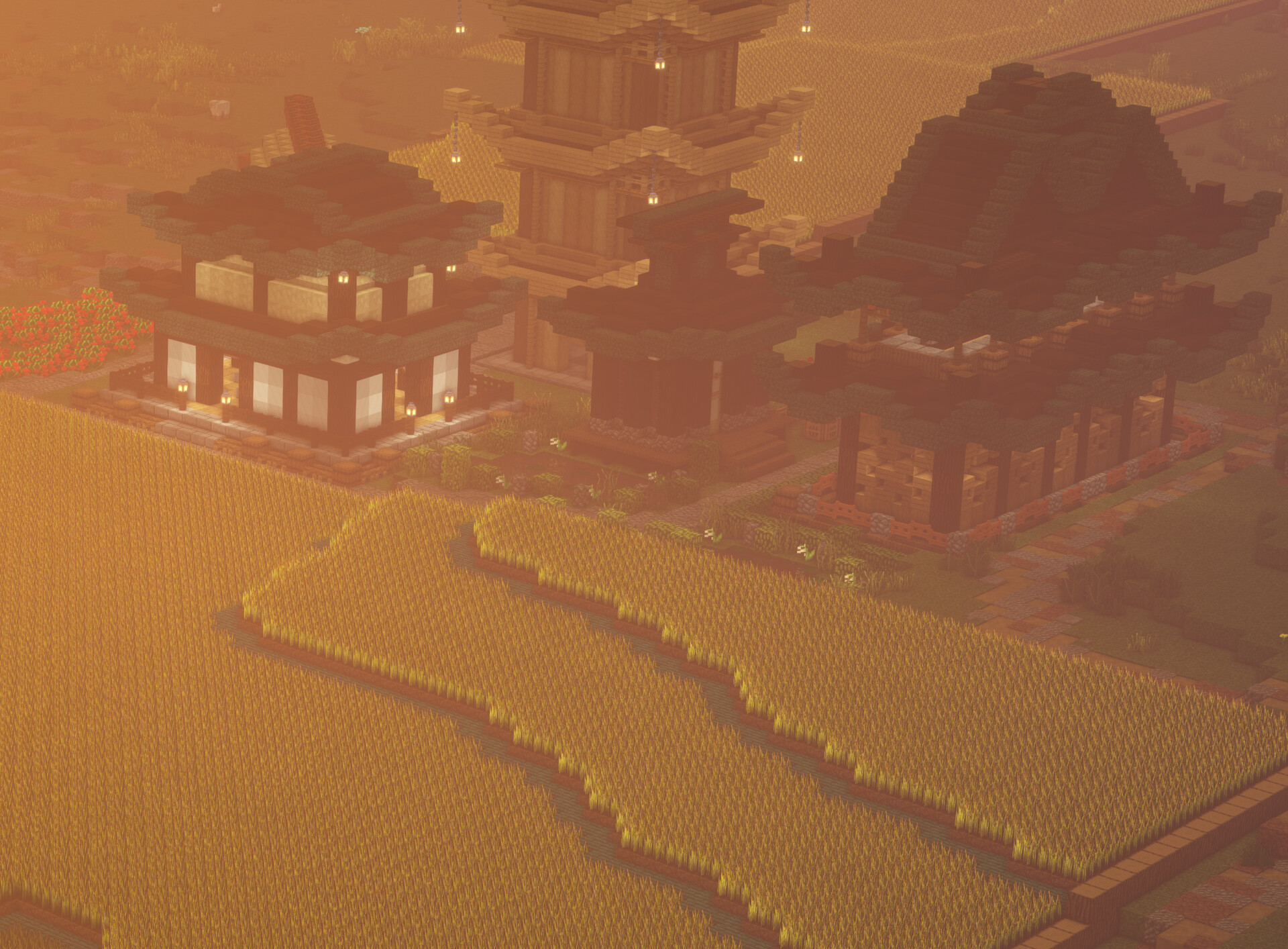 Medieval Japanese-themed Buildings Minecraft Map