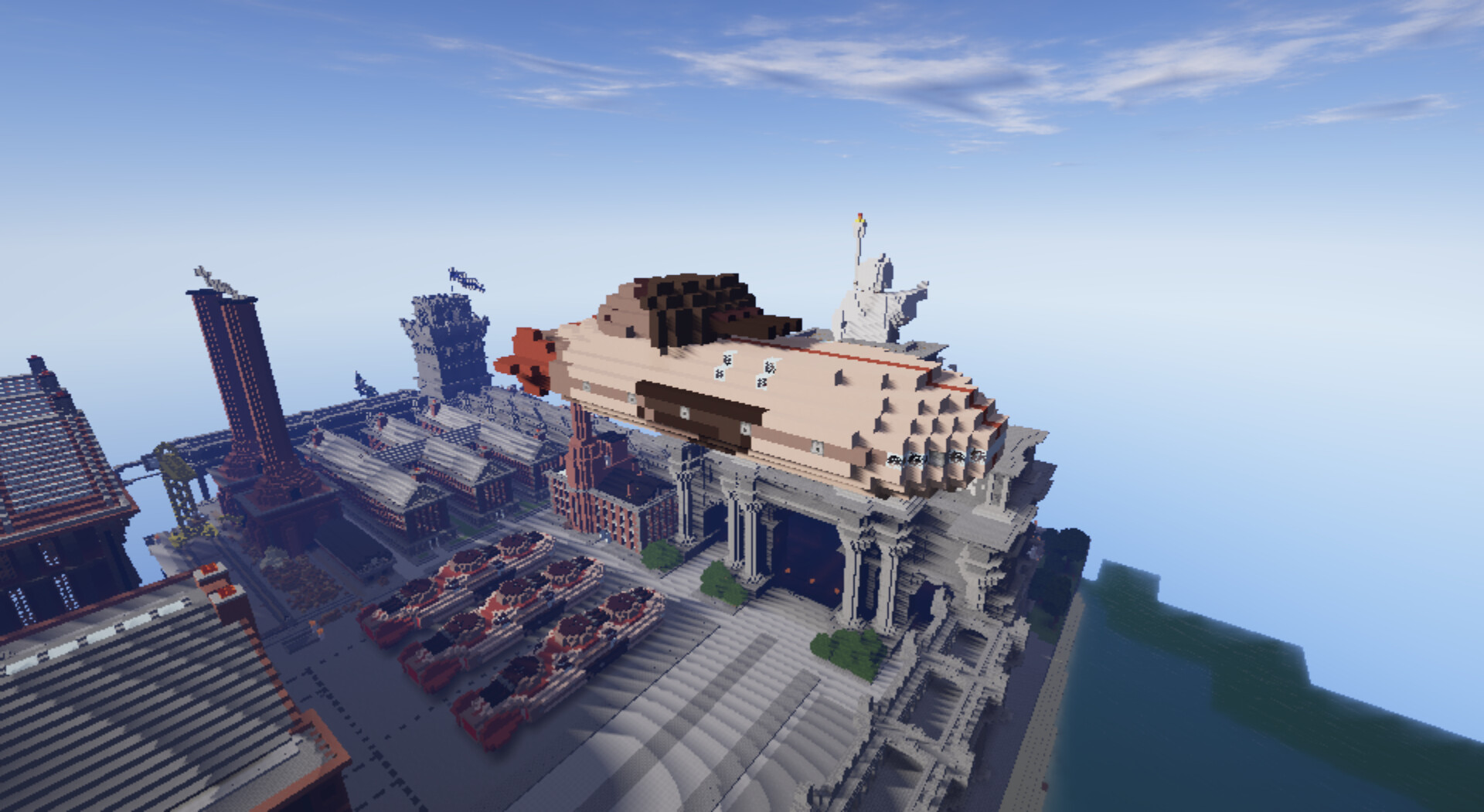 Silver Empire Advanced Artillery Airship For Movecraft Minecraft Map