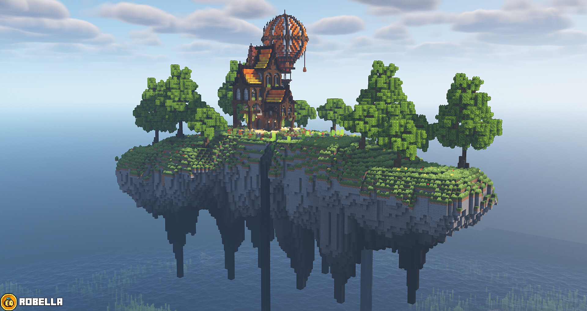 Floating Island House & Hot Air Balloon ~🎈 Minecraft Map