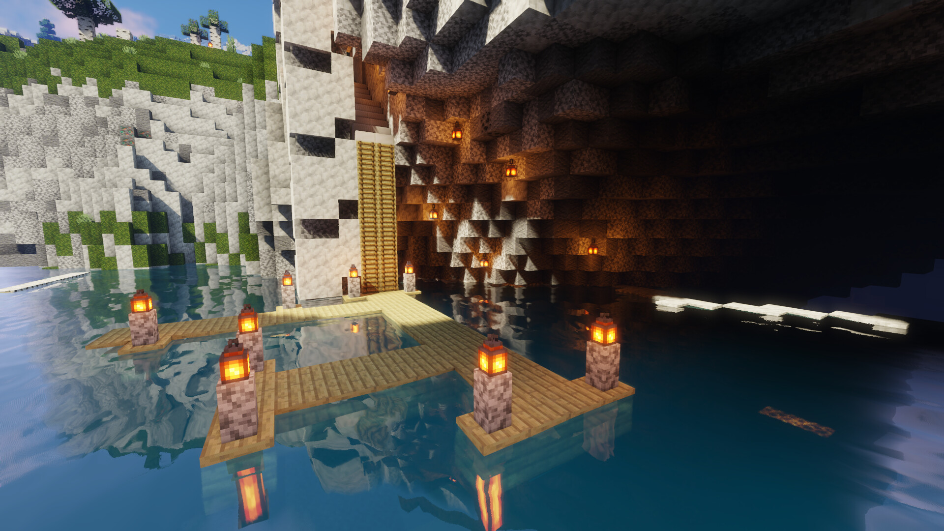 Birch Cliff Mansion *****MADE USING TERRALITH***** Minecraft Map