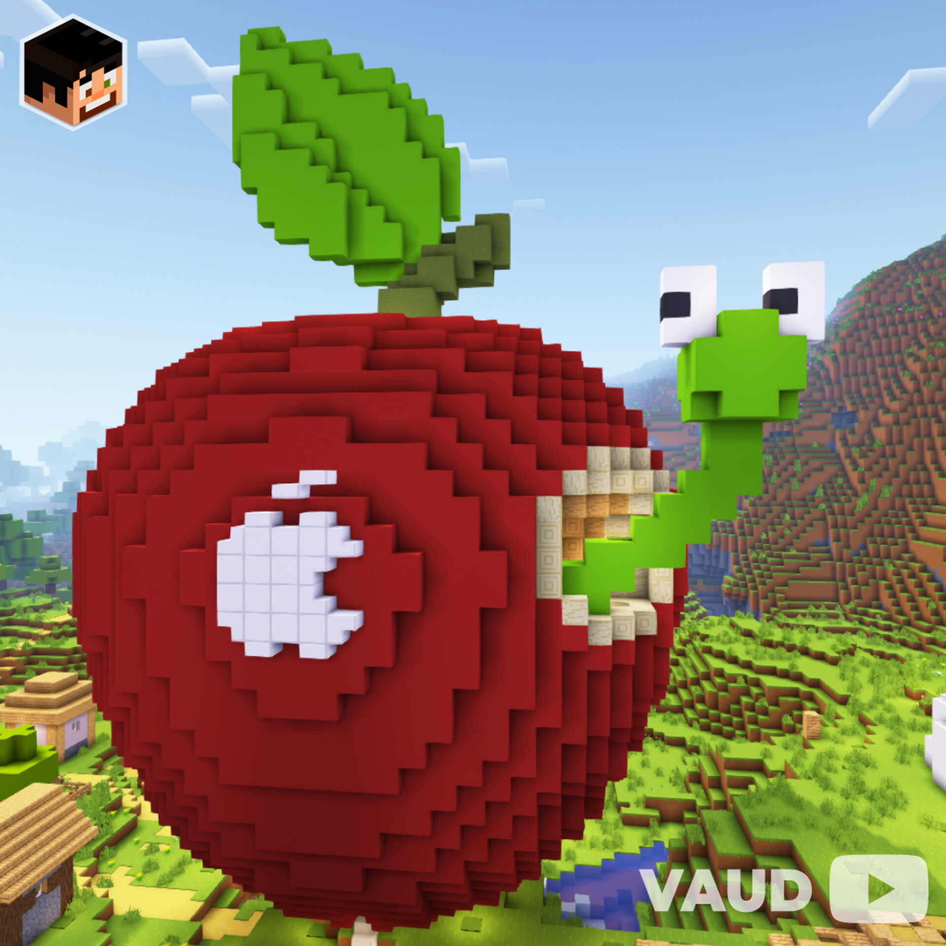 3D Apple and Bookworm [Apple Store] Minecraft Map