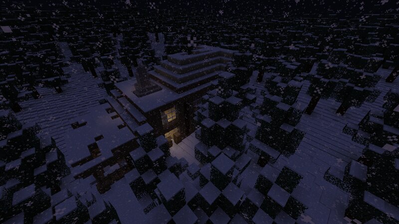 Large Abandoned Cabin in Realistic Pine Forest with Dark Ritual Basement Minecraft Map