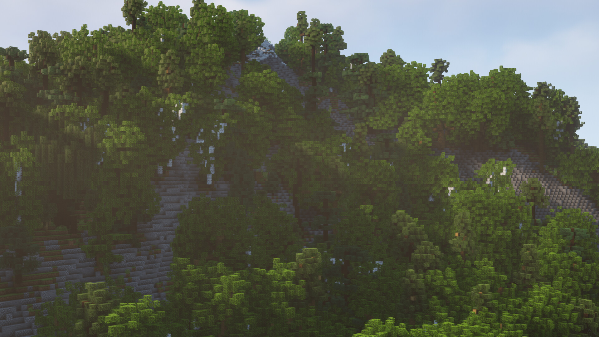 Large Mountain With Trees & Snow - JaMaps Minecraft Map