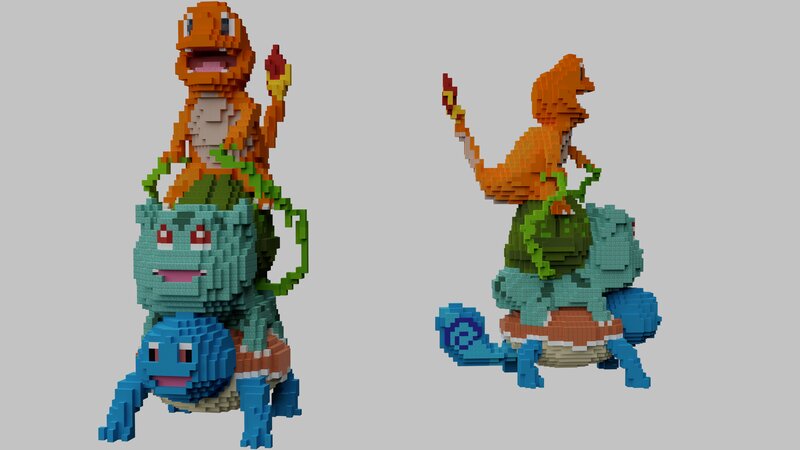 Bulbasaur + Charmander + Squirtle - downloadable Minecraft Map