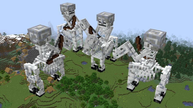 Skeleton Horse Mob Statues Minecraft Map