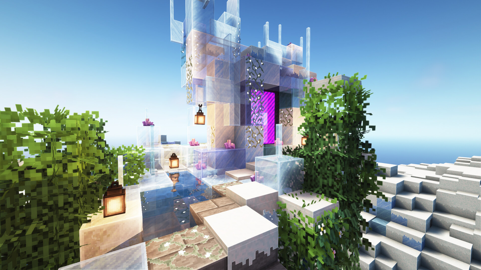 How to build a frozen Nether Portal Minecraft Map