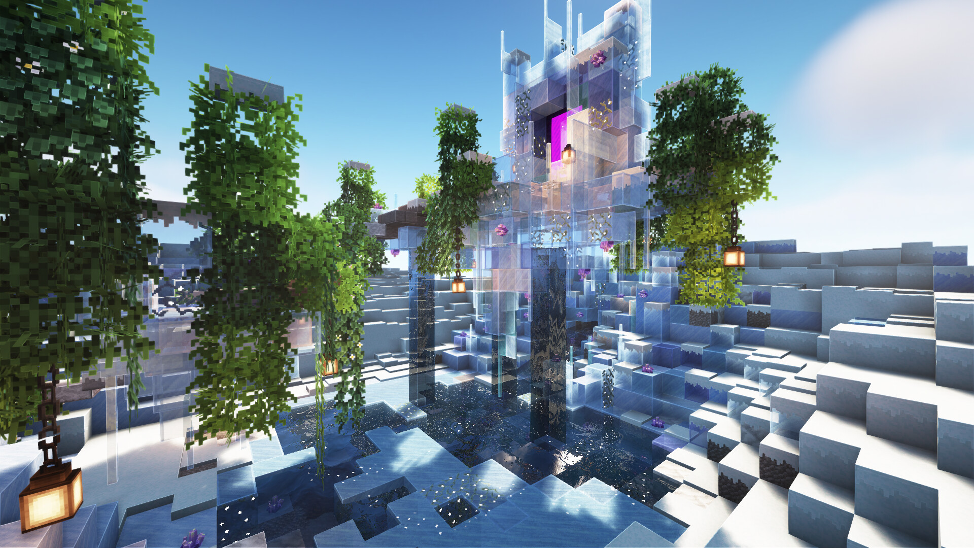 How to build a frozen Nether Portal Minecraft Map