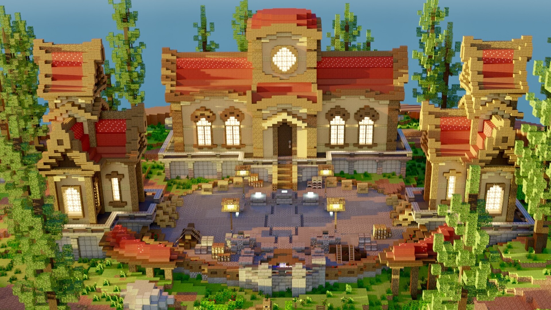 Lobby - Red Circle - [160x160] Minecraft Map