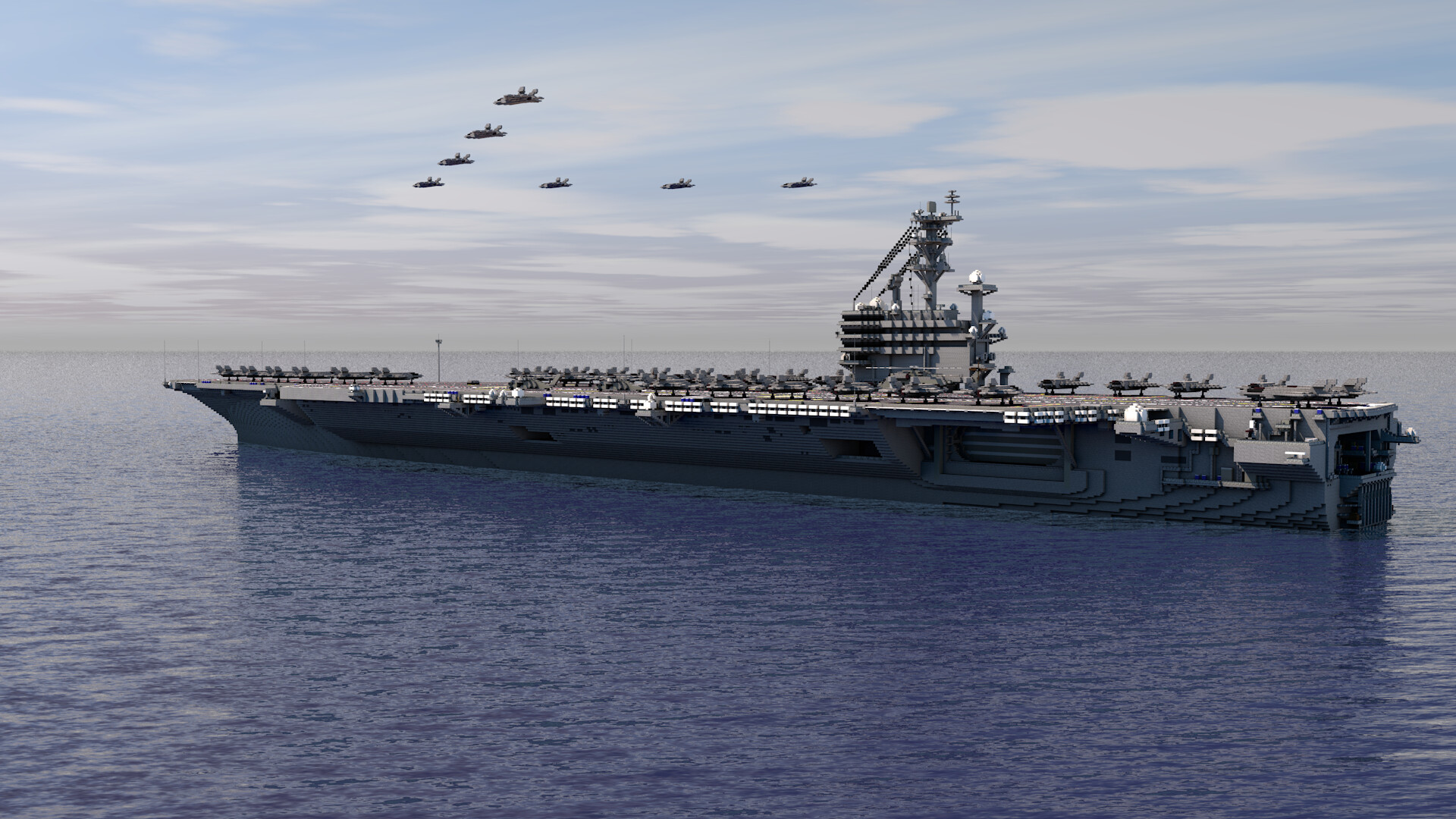 Nimitz Class Aircraft Carrier / 2:1 Scale [Download] Minecraft Map