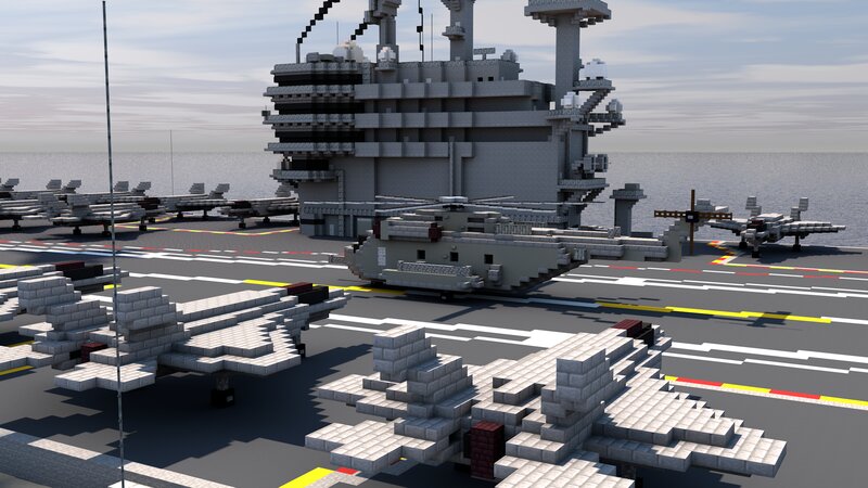 Nimitz Class Aircraft Carrier / 2:1 Scale [Download] Minecraft Map