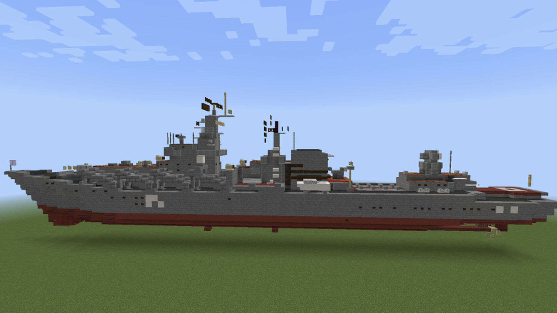 1:2 scale Project 1164 Slava (Moskva) Minecraft Map