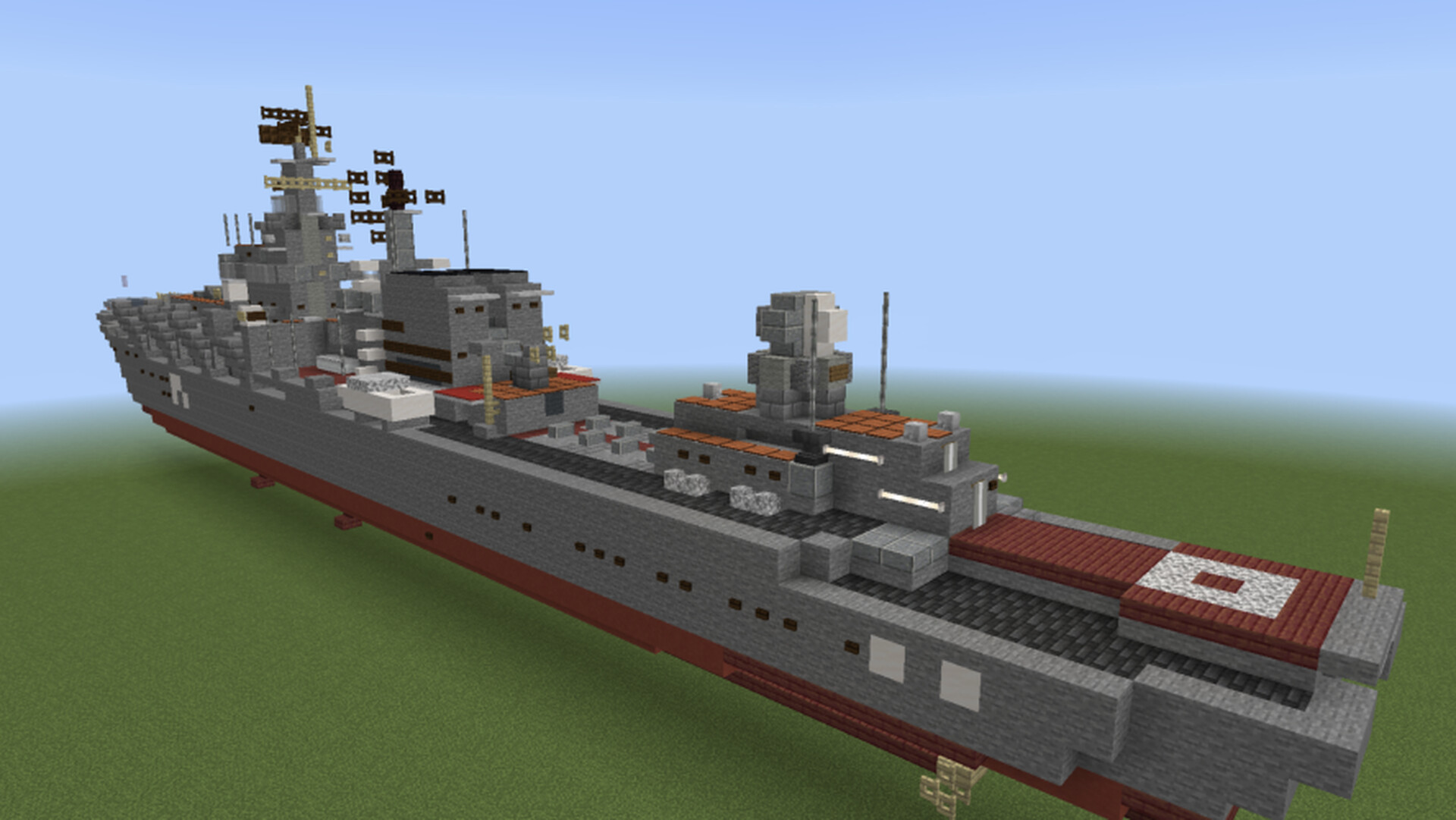 1:2 scale Project 1164 Slava (Moskva) Minecraft Map