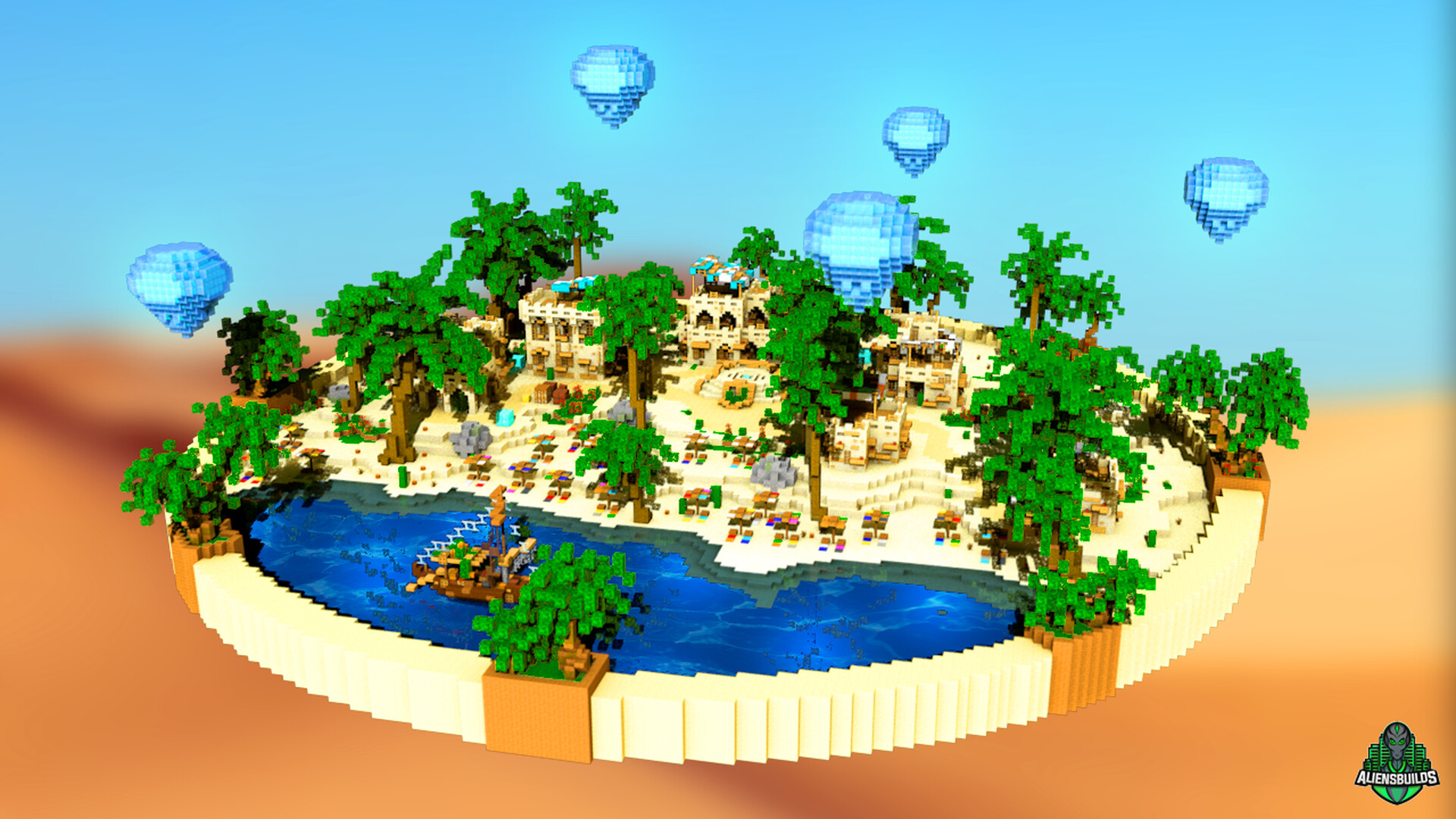 ⭐ EXCLUSIVE ⭐ Sand Practice Lobby - AliensBuilds ⛱️ Minecraft Map