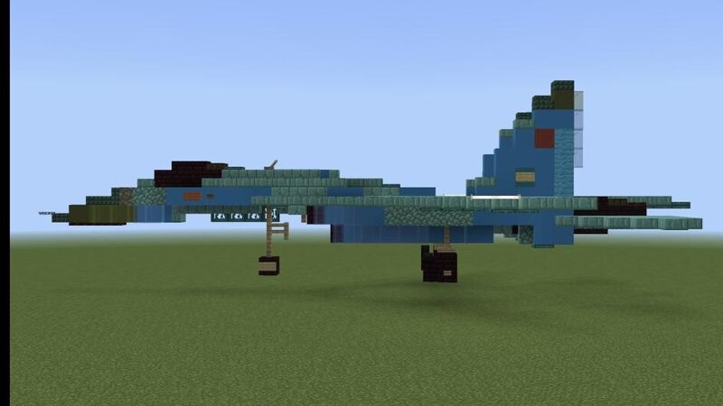1.75:1 scale Sukhoi Su-27S Flanker Minecraft Map