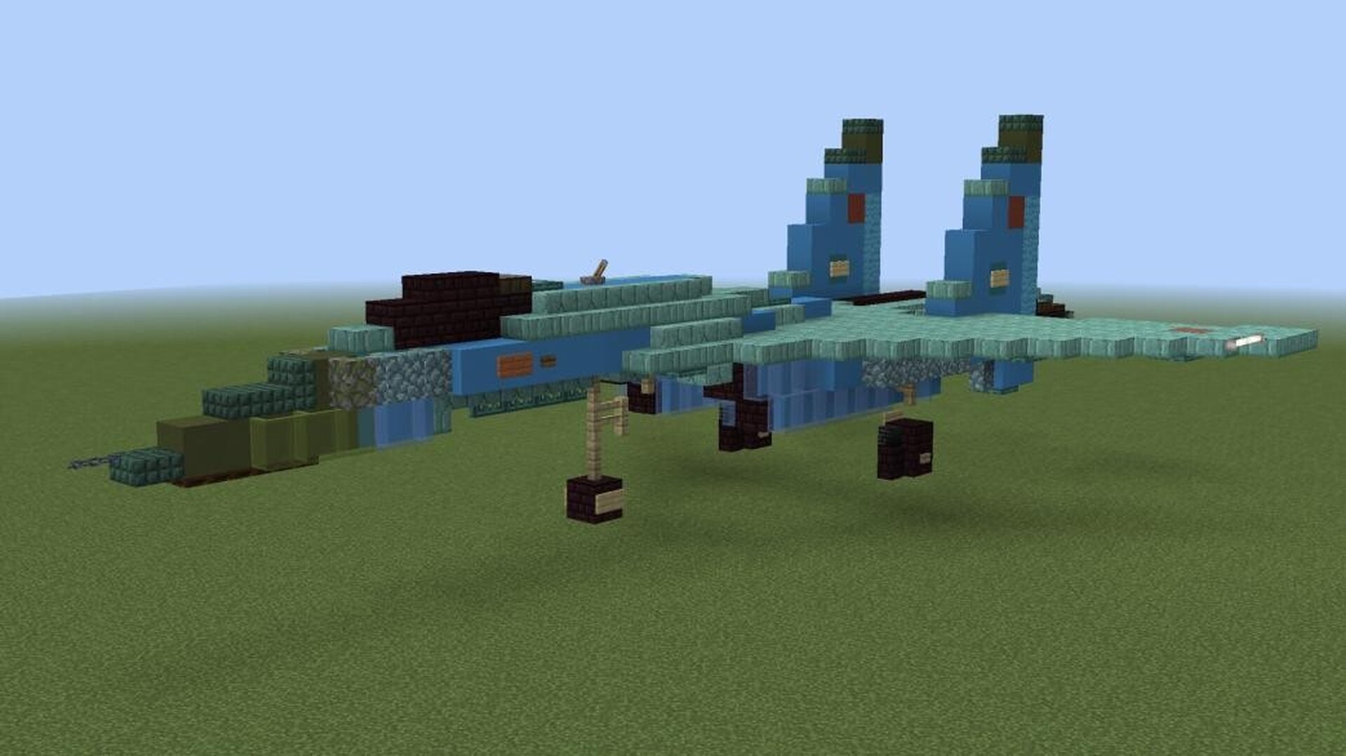 1.75:1 scale Sukhoi Su-27S Flanker Minecraft Map