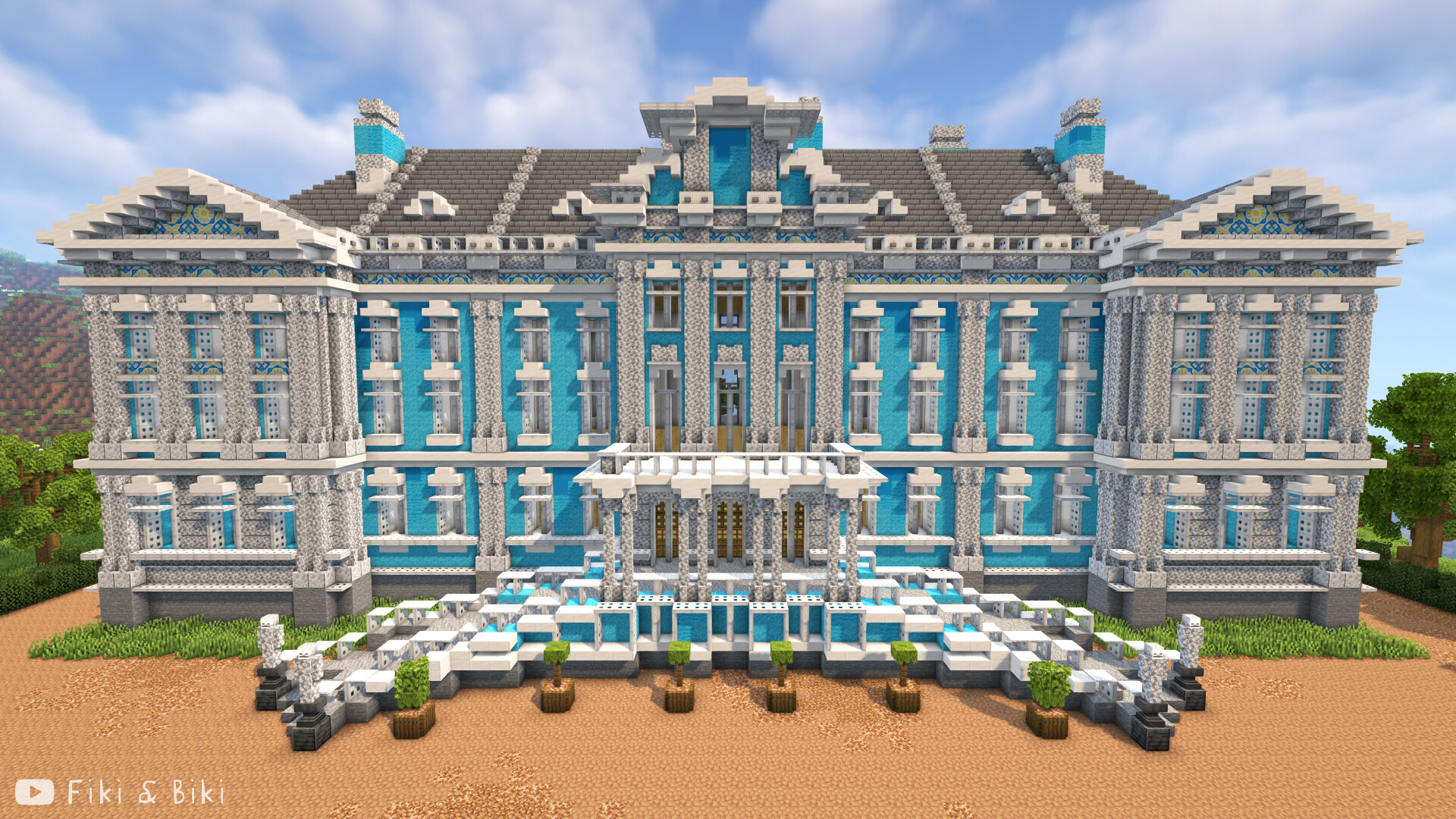 Blue Rococo Palace & Garden Minecraft Map