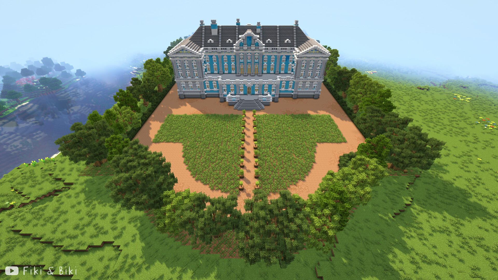 Blue Rococo Palace & Garden Minecraft Map