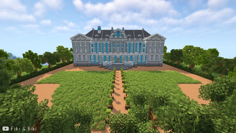 Blue Rococo Palace & Garden Minecraft Map