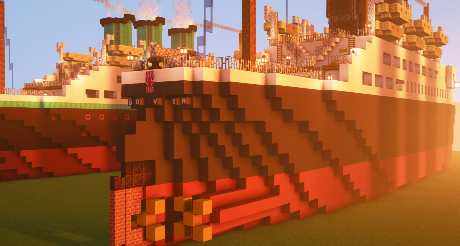 Fictional Ocean Liner HMS Godvia 1915 Minecraft Map