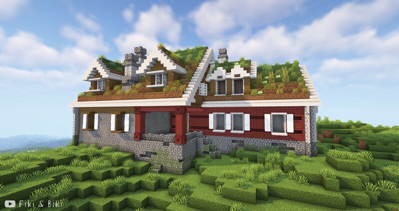 Norwegian Grass Roof House Minecraft Map