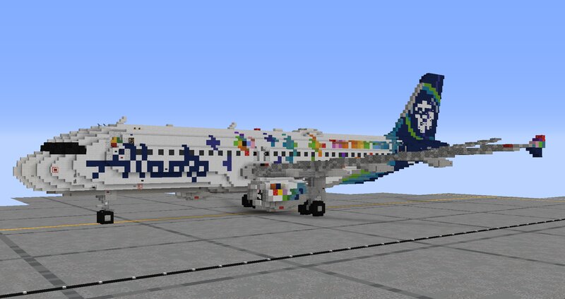 3:1 A320-200 Plane [ Air Alaska Fly With Pride Livery ] Minecraft Map