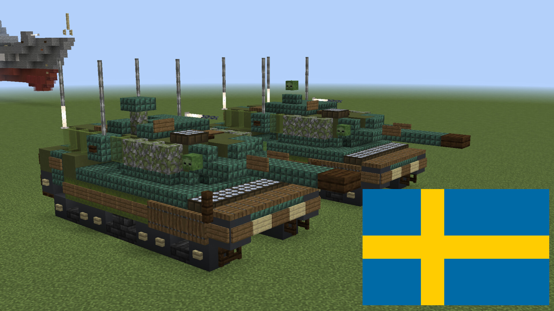 1.5:1 scale Stridsvagen Strv 122 v2 (A and B PLSS) Minecraft Map