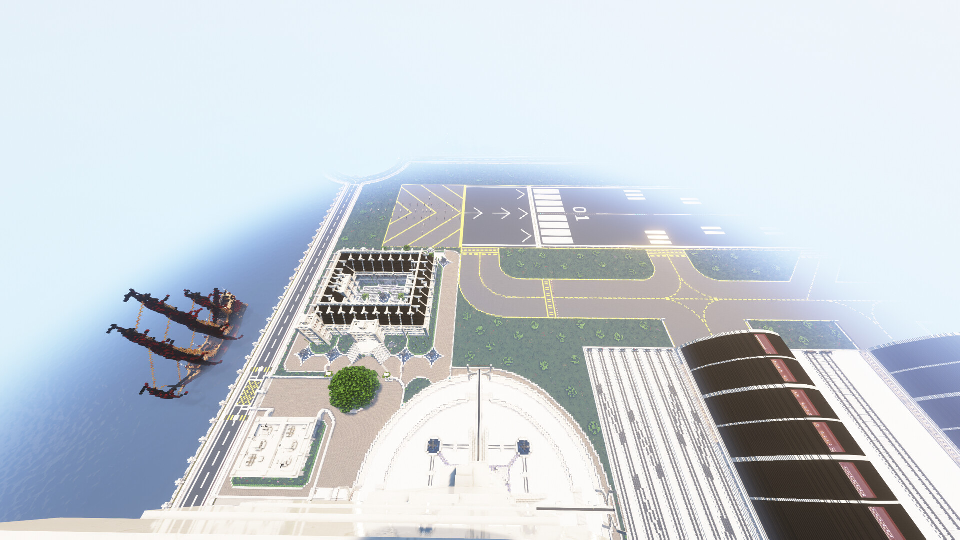 Vast Quartz Semi-Fantasy, Baroque Floating Military Base, Airfield ...