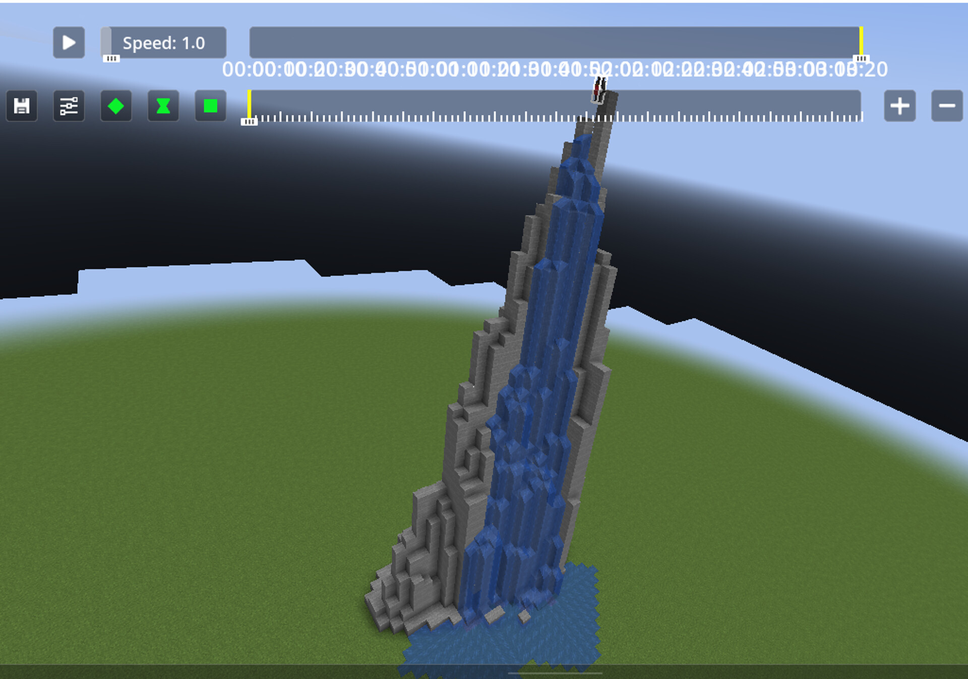 Mountain/Waterfall base so you don't have to build a base Minecraft Map