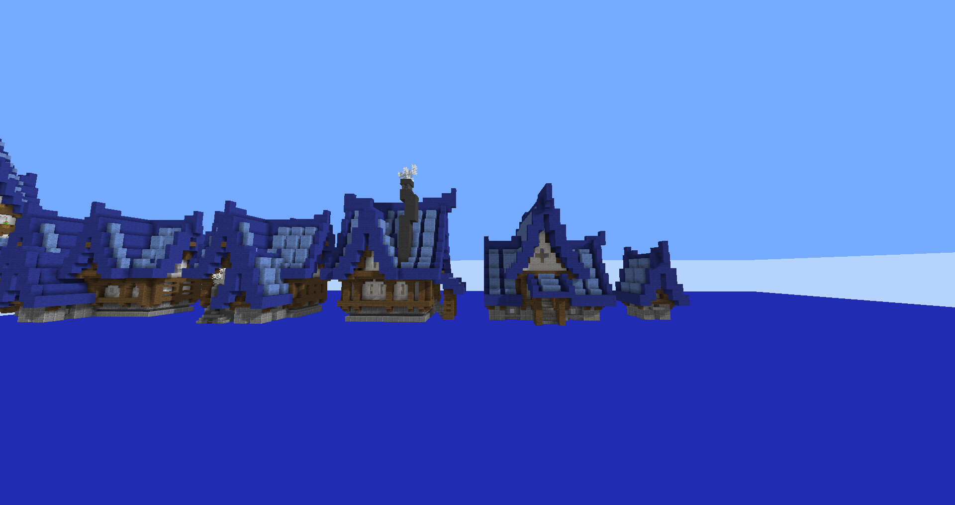 Minecraft Blue House Pack (Bonus: Blue House minifarm) Minecraft Map