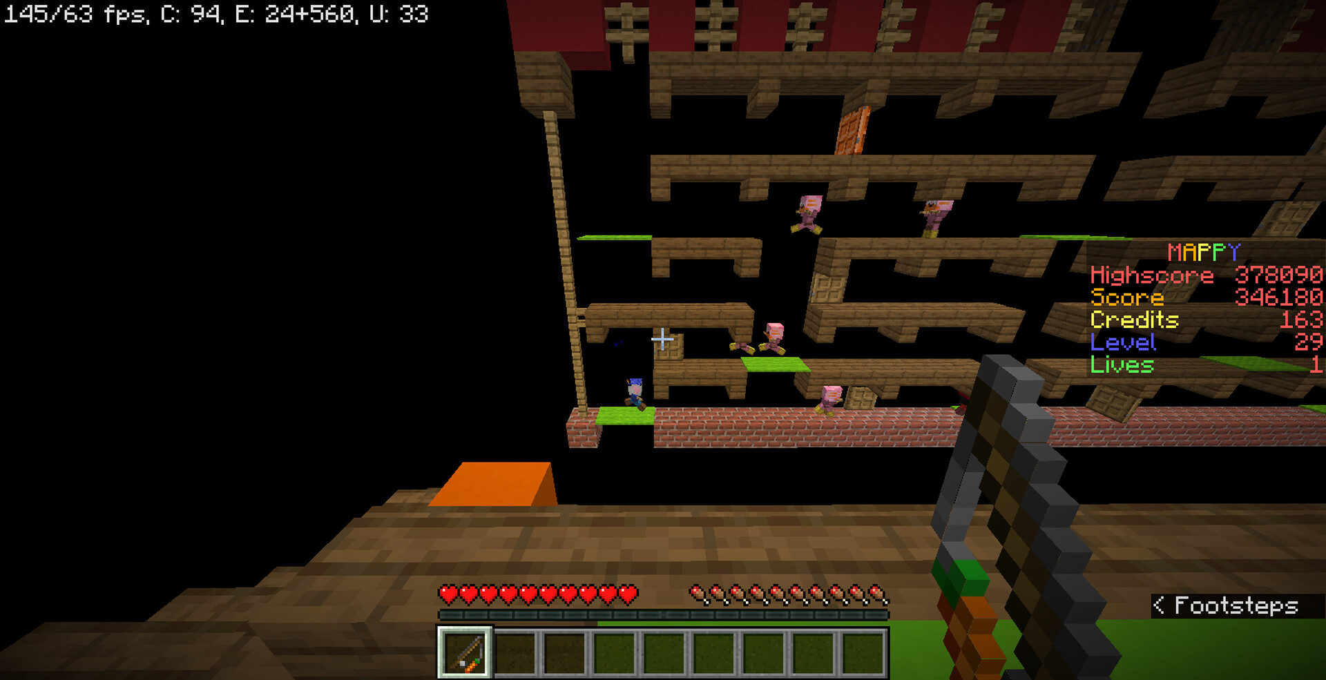 Playable Mappy Arcade Game. 2 players. (1.14-1.16) Minecraft Map