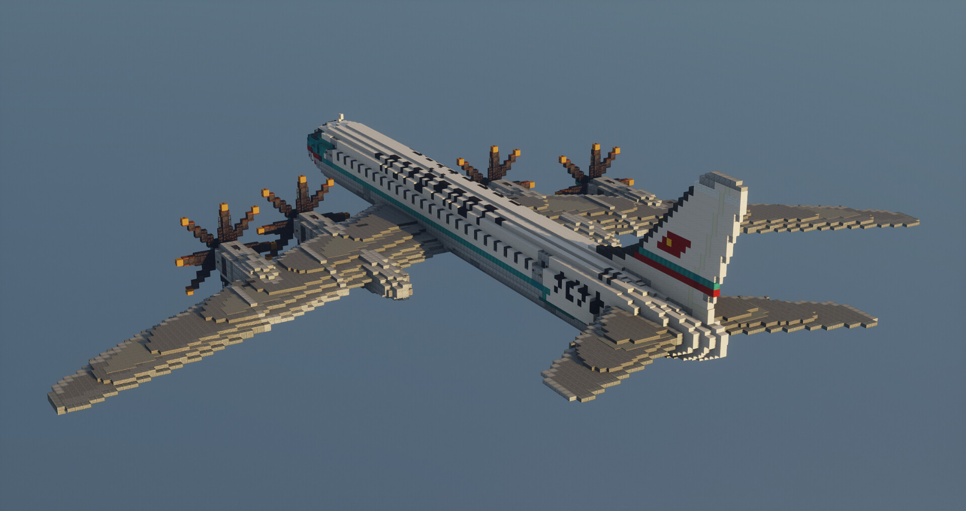 TU-114- fastest passenger turboprop [2.7:1 scale] Minecraft Map