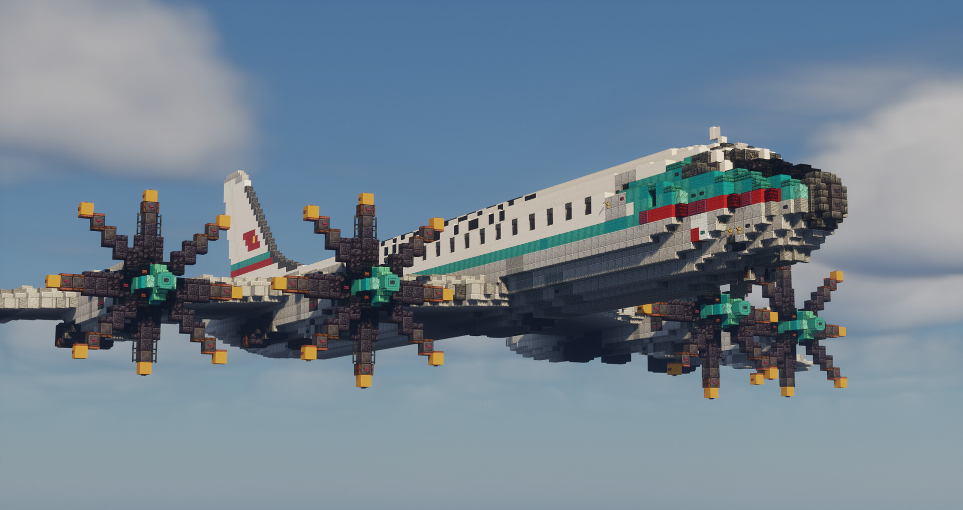 TU-114- fastest passenger turboprop [2.7:1 scale] Minecraft Map
