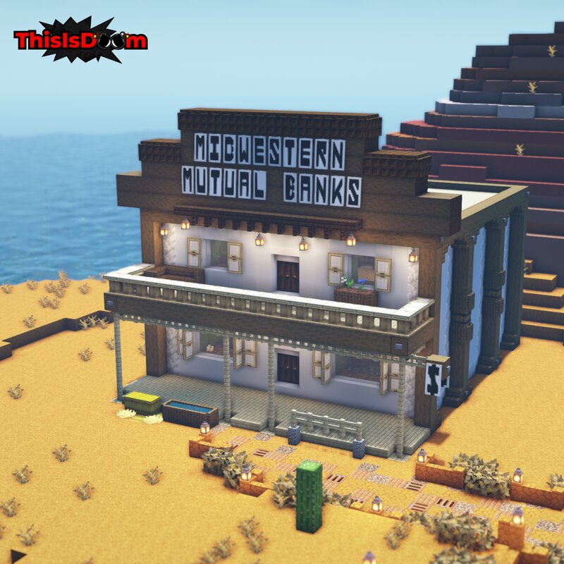 Wild West Bank (Build and Litematic) Minecraft Map