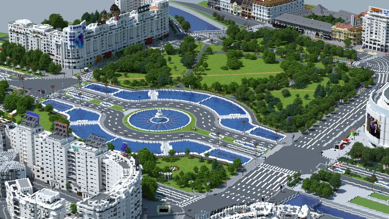 Romania 1:1 scale in Minecraft - Bucuresti Timisoara Brasov Cluj Sinaia ...