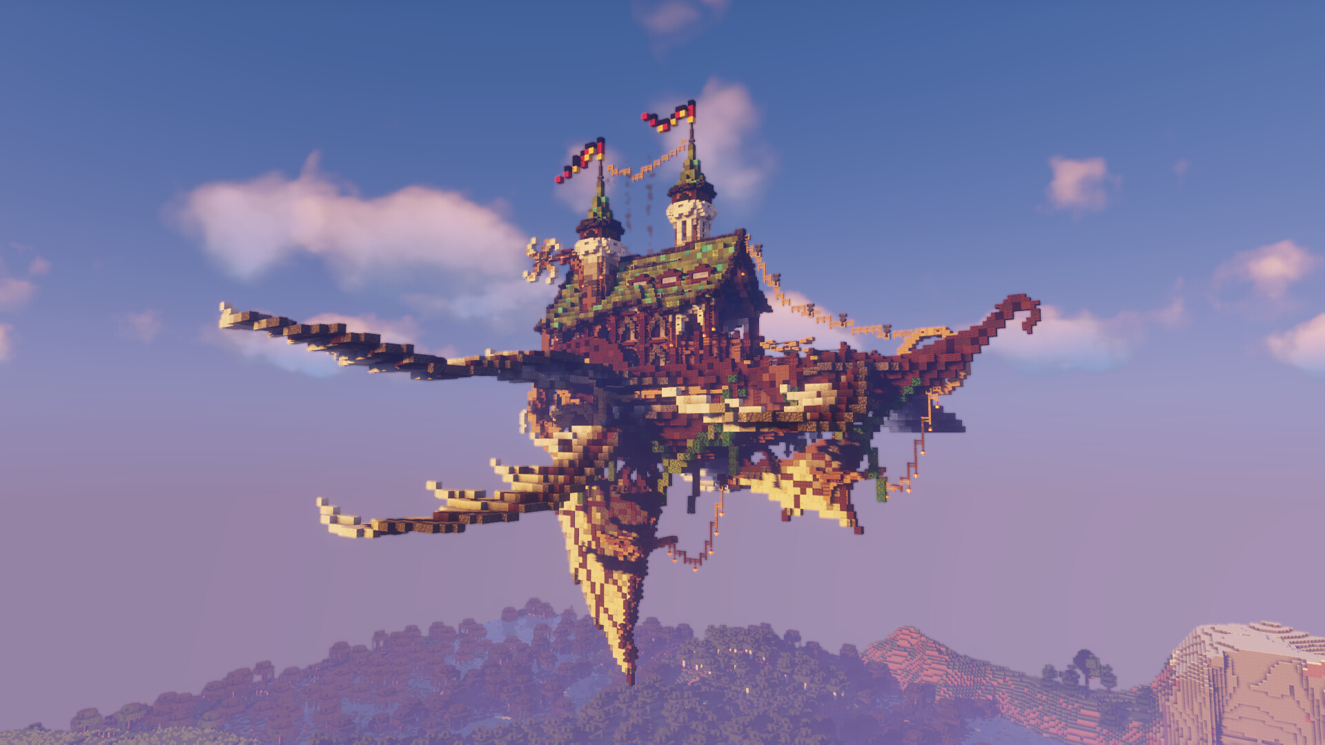 Large Fantasy Airship - The Winged Sailor Minecraft Map