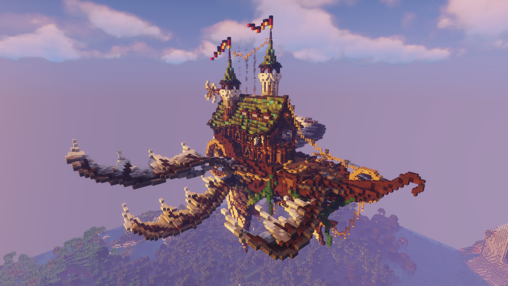 Large Fantasy Airship - The Winged Sailor Minecraft Map