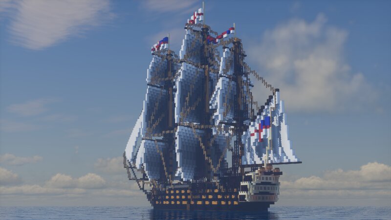 HMS Victory ShipSide (accurate 1:1 scale) Minecraft Map