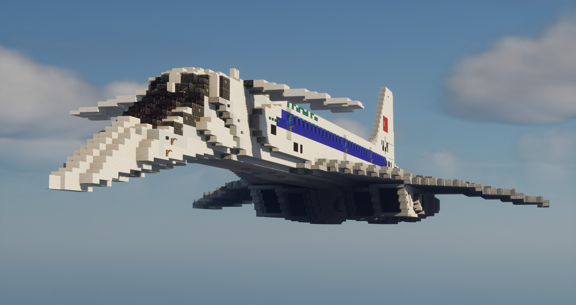 TU-144 (not Concorde) [around 2.5:1 scale] Minecraft Map