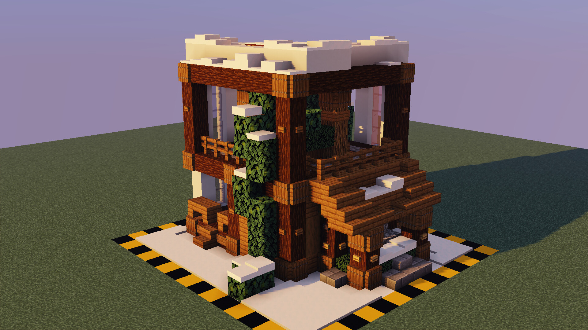 Modern Snowy Wooden House (1.19 java) + Schematic Download Minecraft Map