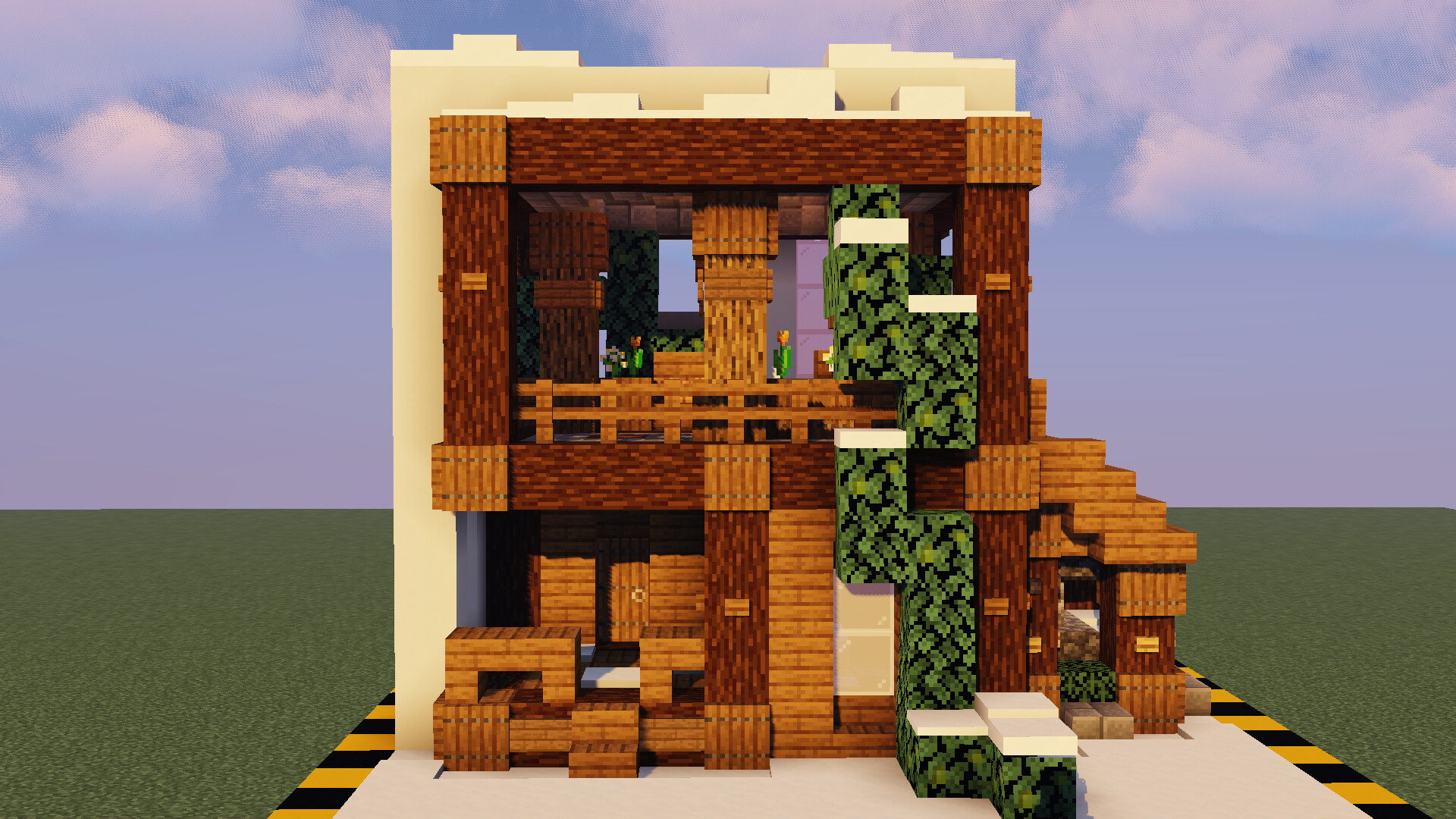 Modern Snowy Wooden House (1.19 java) + Schematic Download Minecraft Map