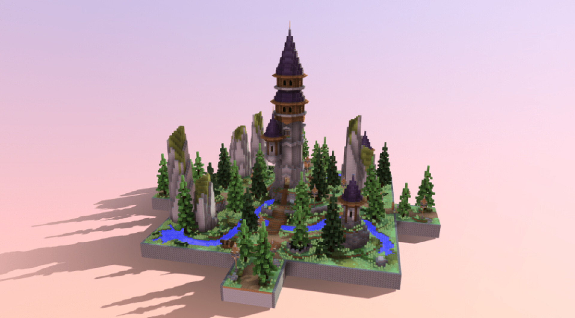 KITMAP / HCF SPAWN + ROAD Fantasy Tower Minecraft Map