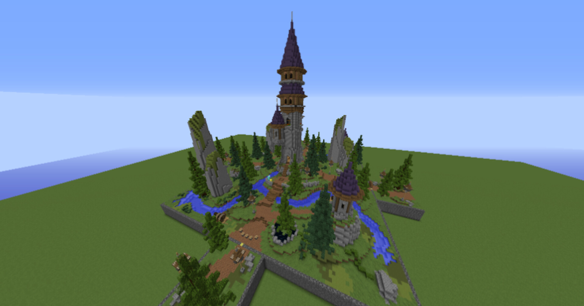 KITMAP / HCF SPAWN + ROAD Fantasy Tower Minecraft Map