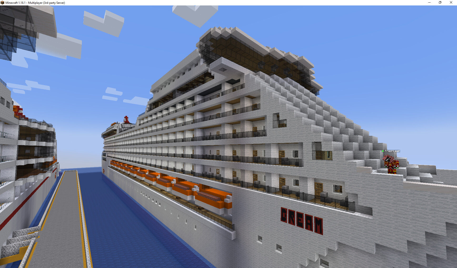 PCL Dream | Minecraft Cruise Ship 1:1 Scale Full Interior Minecraft Map
