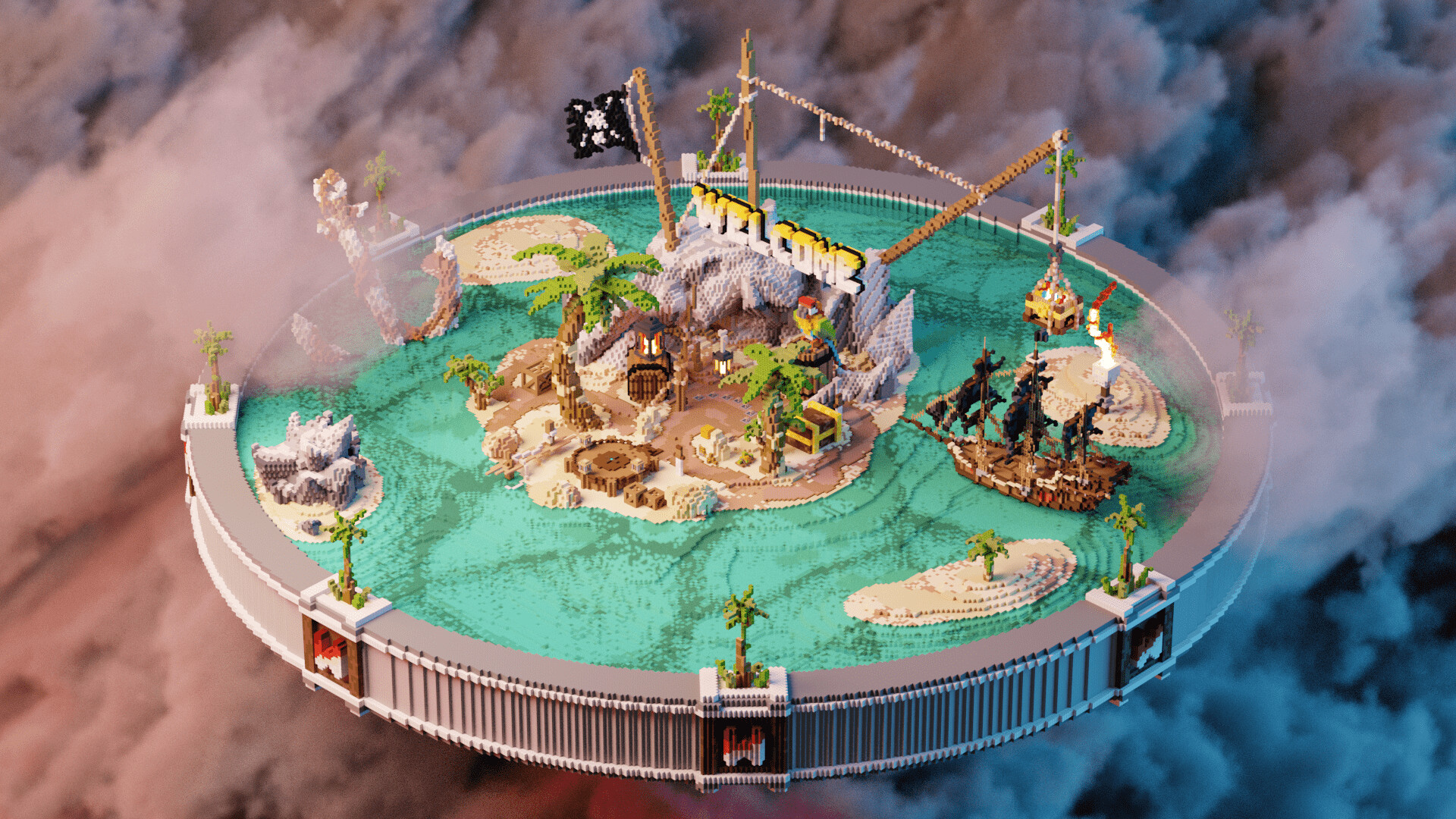 Pirate's Island Hub / Lobby / MiniGames Hub 300 x 300 Minecraft Map