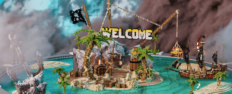 Pirate's Island Hub / Lobby / MiniGames Hub 300 x 300 Minecraft Map