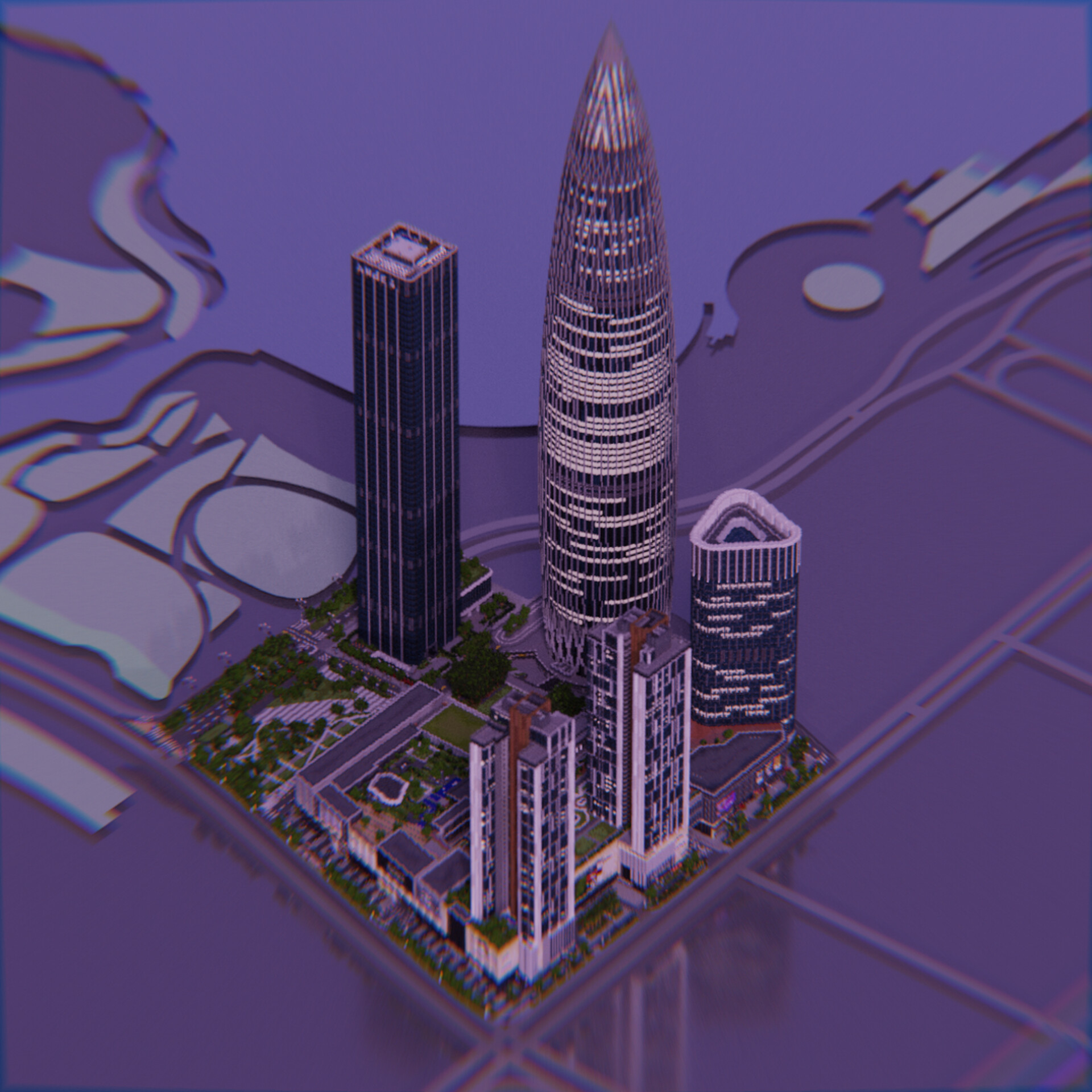 Nanshan District, Shenzhen, China Minecraft Map